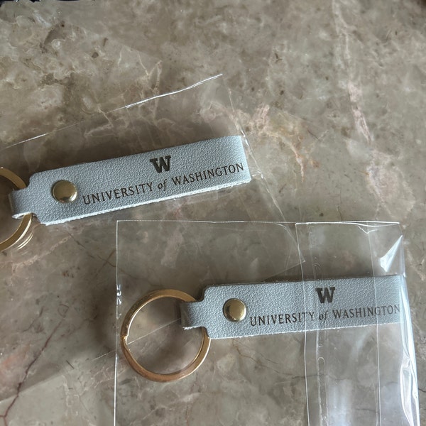 Personalized Leather University Logo Keychain: Alumni Gift - Etsy