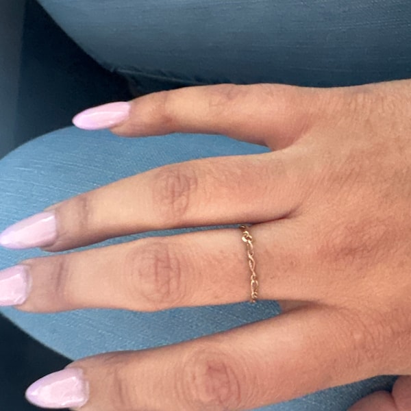 Permanent Chain Ring Mother's Day Gift 16K Gold Rings Gift for Her ...