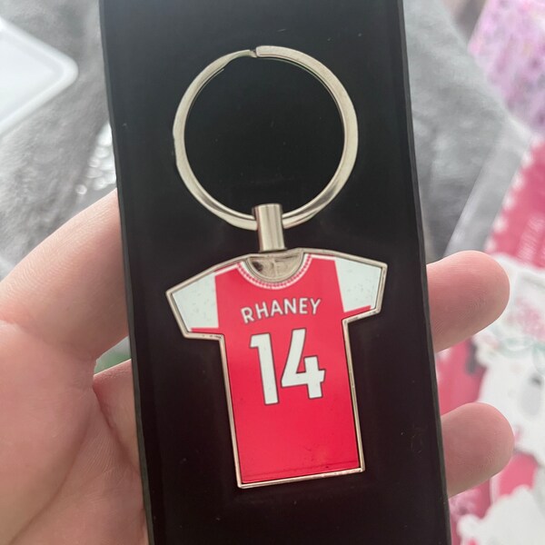 Personalised Football Shirt Keyring - Arsenal Fan Keyring, Any Player ...