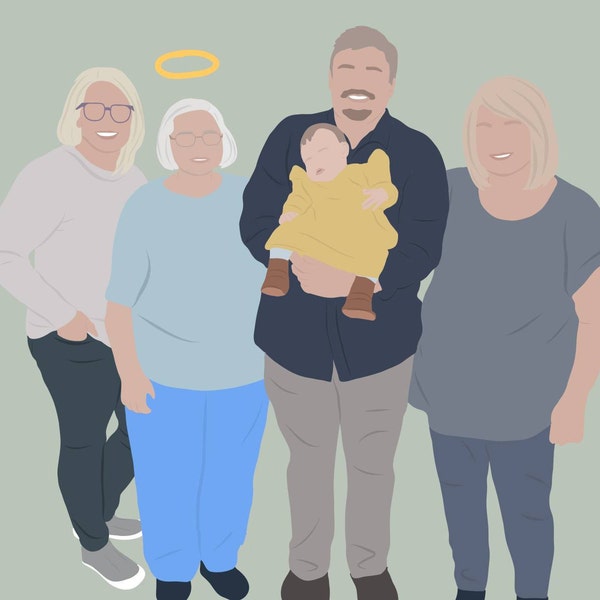 Custom Digital Family Portrait | Faceless Portrait Drawing ...