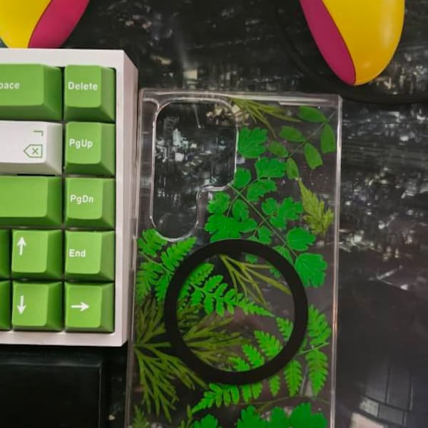 Pressed Flower Dried Leaf Fern Plant Phone Case, iPhone 16 Pro Max 15 ...