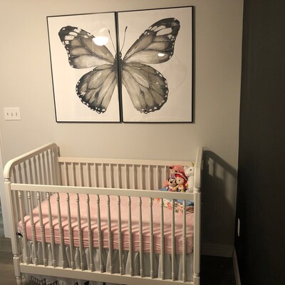 Nursery Decor Girl Butterfly, Neutral Colors, Butterfly Nursery Art ...
