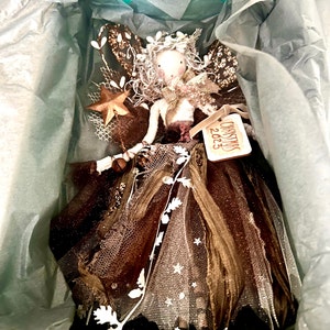 Rustic Woodland Fairy Christmas Decoration, Handmade Vintage Style ...