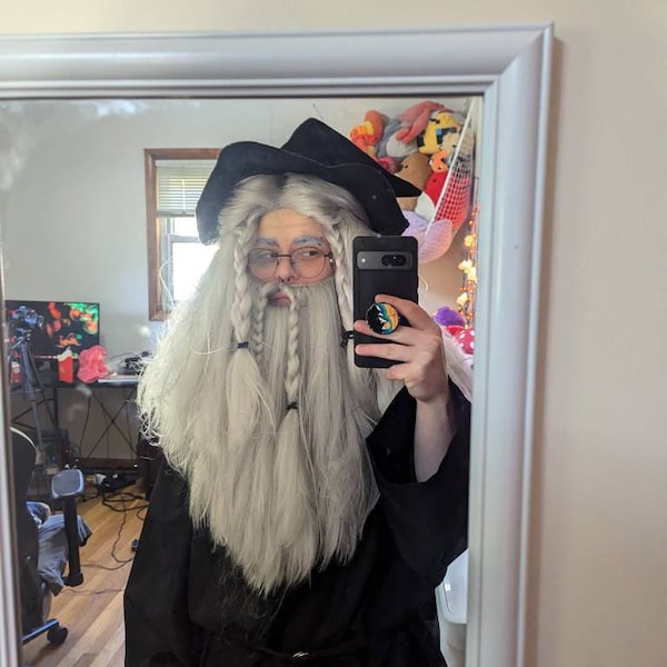 Einstein's White Texturized Cosplay Costume Wig Set Bushy Handmade on ...