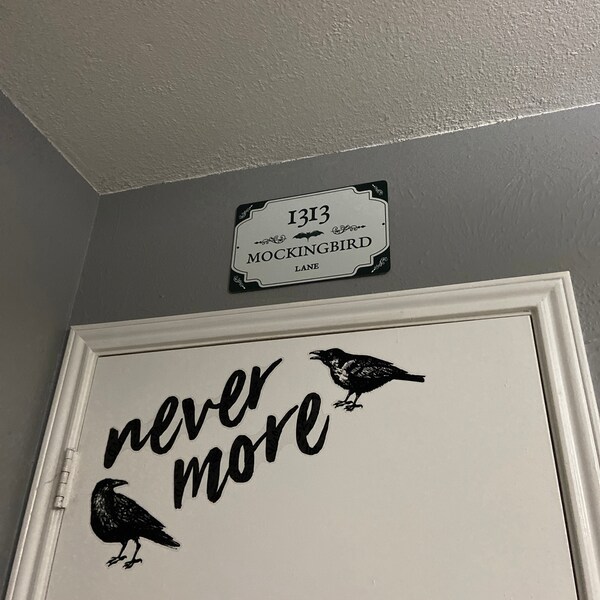 1313 Mockingbird Lane Halloween Sign Metal Print Sign the Munsters With ...