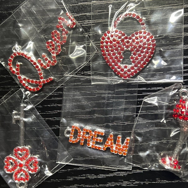 Black Color Bling Charms, Rhinestone Bling Charms, Wholesale Charms ...