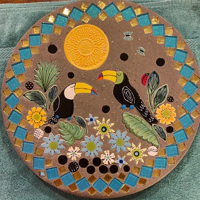 Handmade Ceramic Adirondack Chairs With Campfire and Full Blue Moon ...