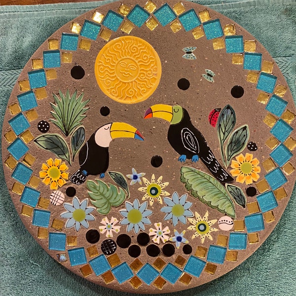 Handmade Ceramic Topiary Tree Mosaic Tiles, Decorative Tiles, Craft ...