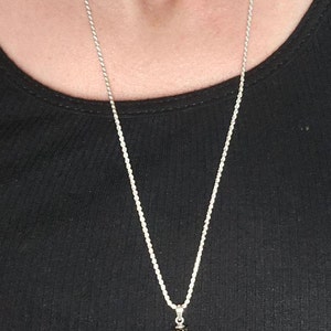 Italian Solid Sterling Silver Rope Link Chain Necklace 925 Silver Chain ...