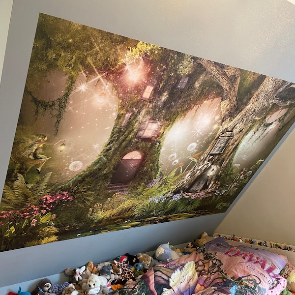 Magic Forest Wall Mural / Fairy Wall Mural / Enchanting Woodland ...