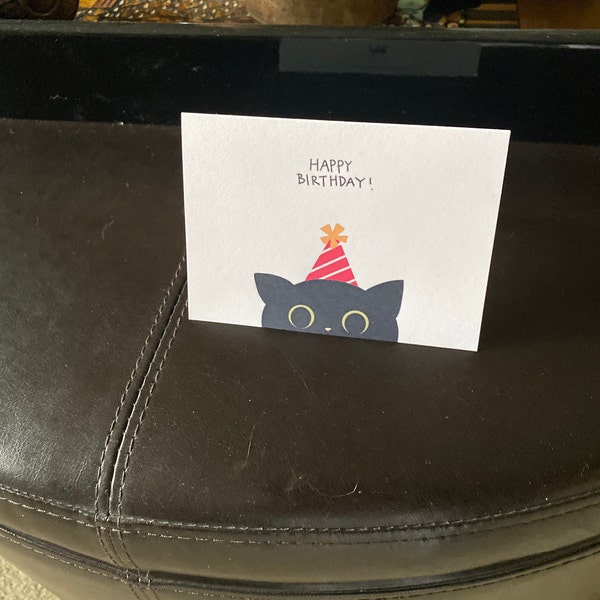 Black Cat "boo" Card | Cute Black Cat Card, Black Cat Halloween, Cute ...