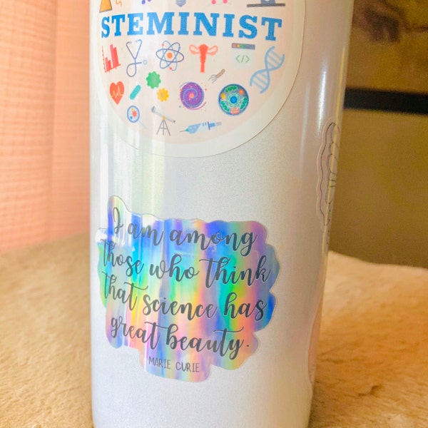 Marie Curie, Holo Science Sticker, STEM, Gift for Scientist ...