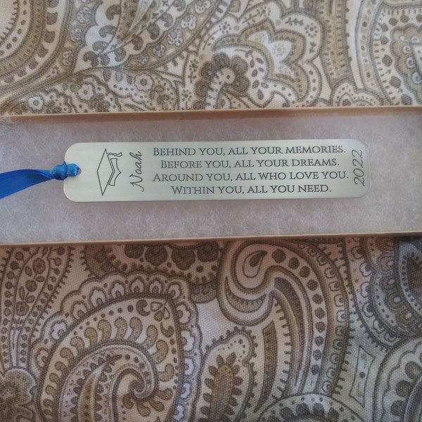 Graduation Bookmark, Engraved Aluminum Bookmark, Inspirational Quote ...