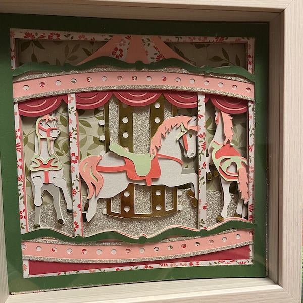 3D CAROUSEL SVG - CARNIVAL Shadow Box Svg -layered Cardstock Svg - for ...
