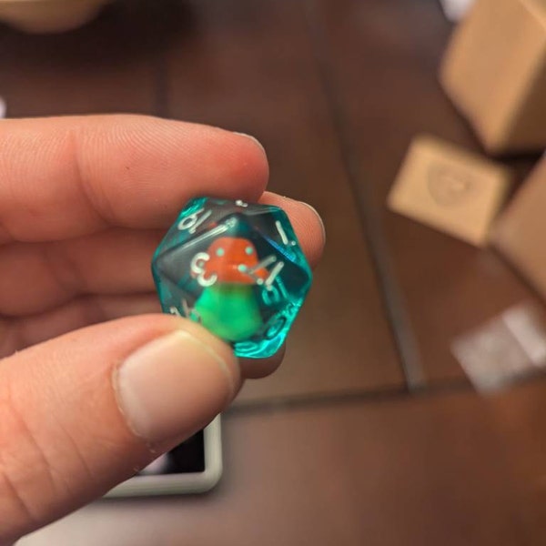 Mushroom Dice Vault and Multicolored Mushroom Dice Set, Dice Set ...