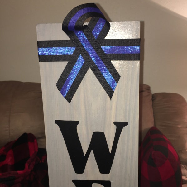 2 Yards 1.5" Thin Blue Line - Police Support Black and Metallic Blue ...