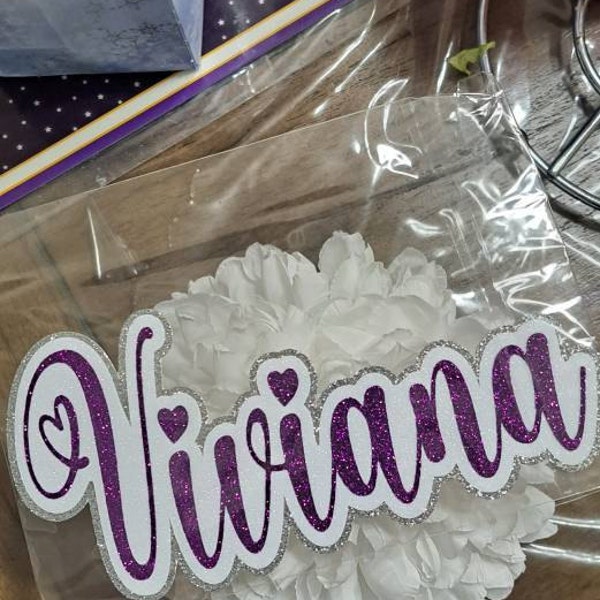 Custom WORD Glitter Cutout for Homecoming Mum | HOCO | Custom Mum ...