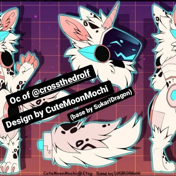 High Quality Detailed Unique Species Boxin Reference Fursona Adopt Furry Character Full ...