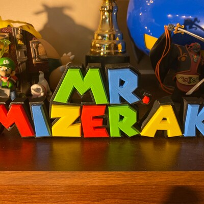 Custom Mario Style Name Sign Personalized Desk Sign Boy - Etsy