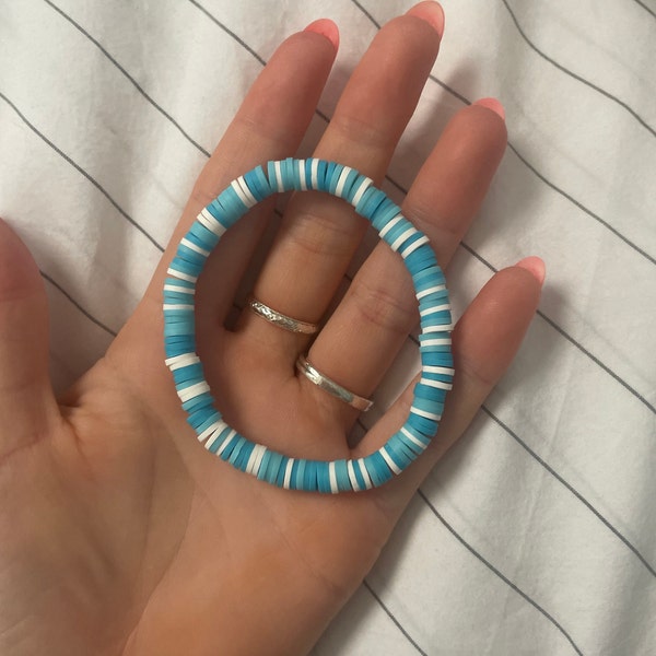 Heishi Bracelet, Heishi Name Bracelet, Beach Bracelet, Bracelet for Women, Stackable Bracelet ...