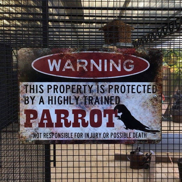 Parrot Sign,funny Metal Signs,parrot Accessories,bird Sign,parrot ...