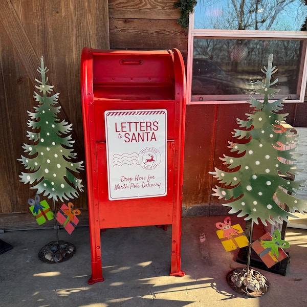 Letters to Santa Drop Box Sign, Quality North Pole Sign, Santa Letters ...