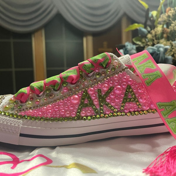 Breast Cancer Awareness Bling Converse - Etsy
