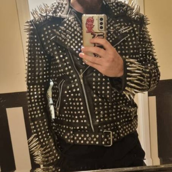 Personalized Punk Rock Style Vest, Gothic Patchwork Fashion Men, Biker ...