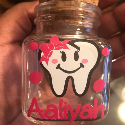 Tooth Fairy Jar, Personalized Tooth Jar, Baby Tooth Storage, Baby ...