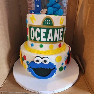 Fuzzy Bear Cake Topper Fondant Beige Tan Bear Teddy Bear With Bow Cake ...