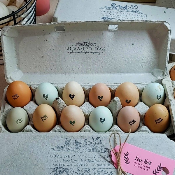 Heart Farm Fresh Egg Stamp - Heart Chicken Egg Stamp - Chicken Stamp ...