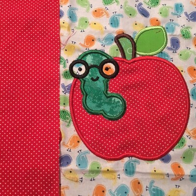 Apple Bookworm Applique Machine Embroidery Design Instant Download - Etsy