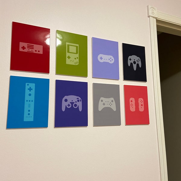 Controller Poster Set | NES Inspired, Printable 3 Piece | Game Room ...