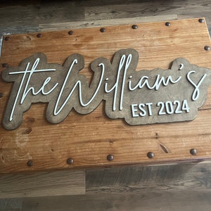 Large Last Name Sign, Cut Out Last Name Sign, Wedding Name Sign, Double ...