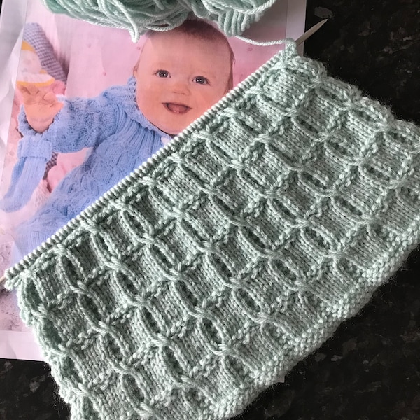 Baby Knitting Pattern, Complete Set, Size 16 to 22 Inch Chest, 4 Ply ...