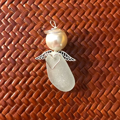 Sea Glass Angel, Sea Glass Guardian Angel, Beach Glass Angel, Beach ...