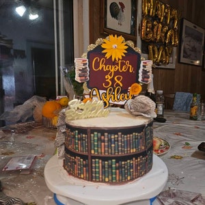 Book Lover Cake Topper Literary Birthday Book Cake Topper 18th Birthday ...