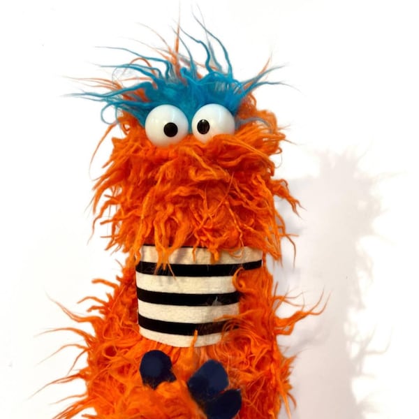 Blue Shaggy Fuzz Pro Monster Hand Puppet - Etsy