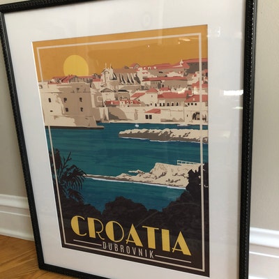 Croatia Dubrovnik Vintage Travel Poster - Etsy