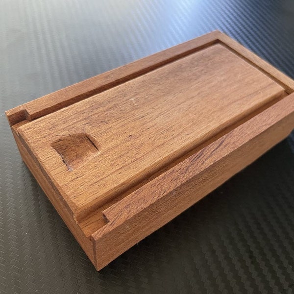 Small Slide Top General Purpose Wood Box (BX0292) (ID 4.2x1.9x.6 Tall ...