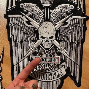 WINGS SKULL Large Back Patch for Custom Biker Vest - Etsy