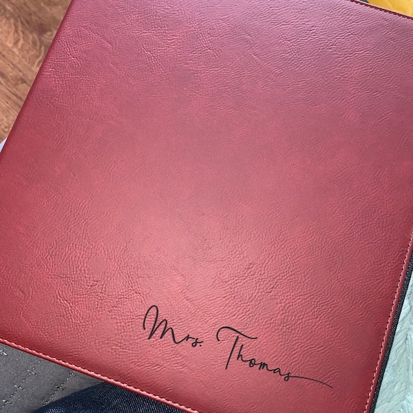 Business 3 Ring Binder, Custom Binder Cover, Engraved Binder, Vegan ...