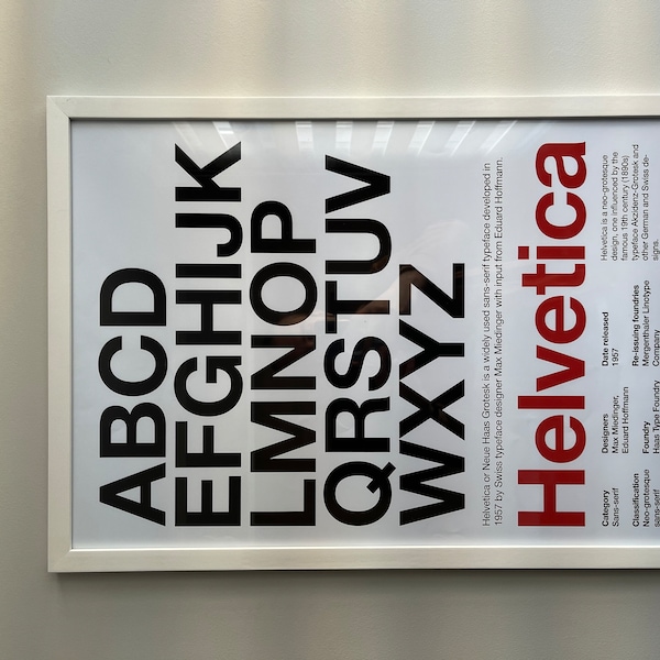 Helvetica Font Poster: Typographic Print for Designers (digital ...