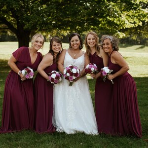 Deep Red Blush Pink & White Artificial Bridal Bouquet Real | Etsy