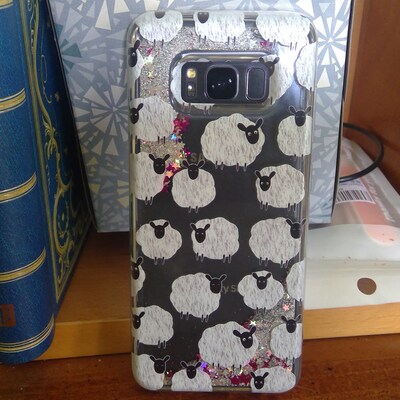 White Sheep Case With Glitter iPhone XS S9 Case Clear Cute Animals ...