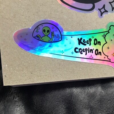 UFO Alien Holographic Sticker - Etsy