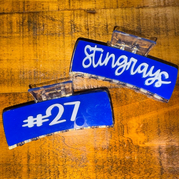 Custom Claw Clip Acrylic Hair Clip School Spirit Clip Personalized Hair ...