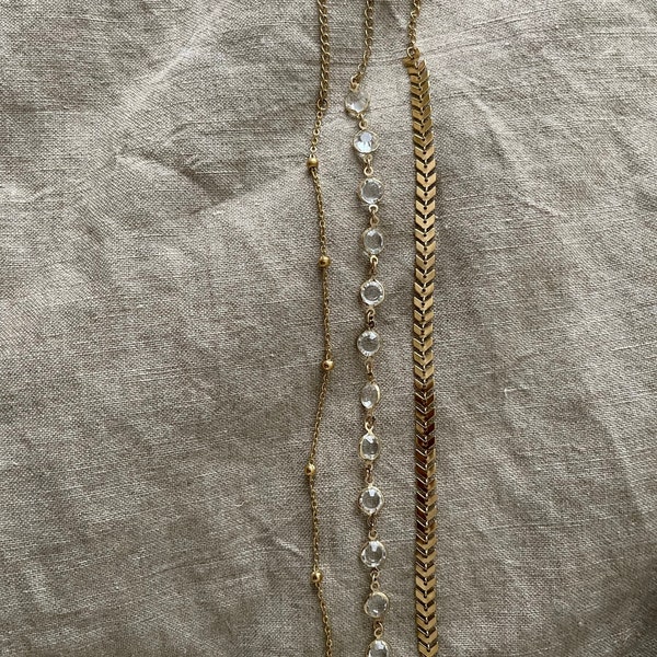 Stainless Steel Body Chain, Sterling Silver, Metal Bralette, Layered ...