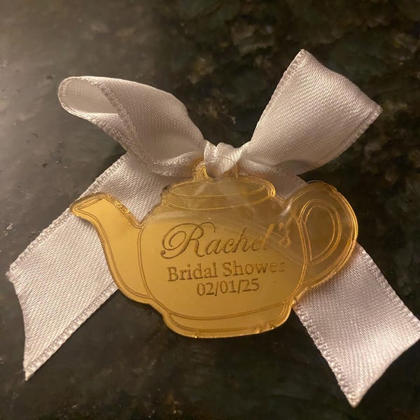 Custom Tea Party Mirror Tags, Bride Tags, Girl Tea Party Charms, Bridal ...