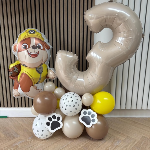 DIY 55" Dog Birthday Balloon Sculpture, Any Number, Rubble Balloon ...